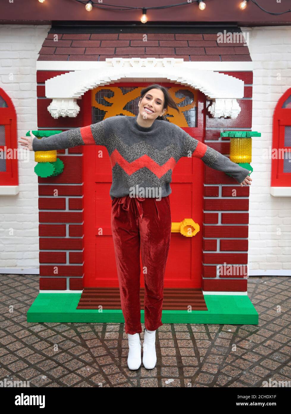 EDITORIAL USE ONLY Stacey Solomon visits the LEGO Imaginarium, which is ...