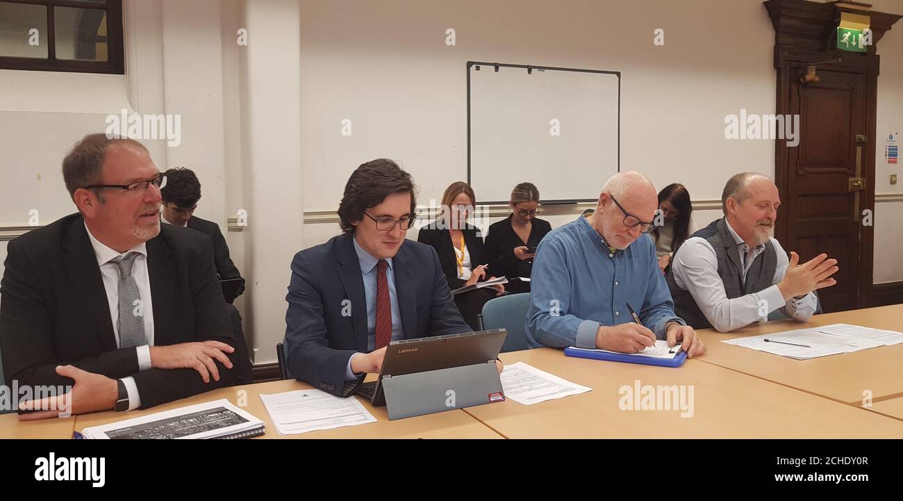 (Left to right) Darren Butt of Amey, Councillor Lewis Dagnall, and two ...