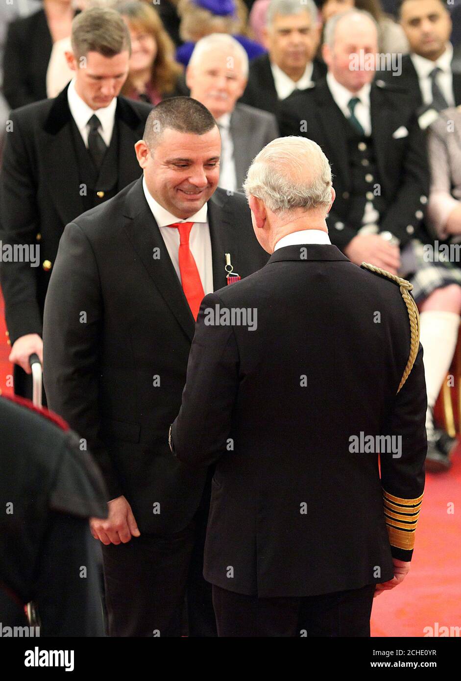 Paul Zubier is decorated with the George Medal by the Prince of Wales ...