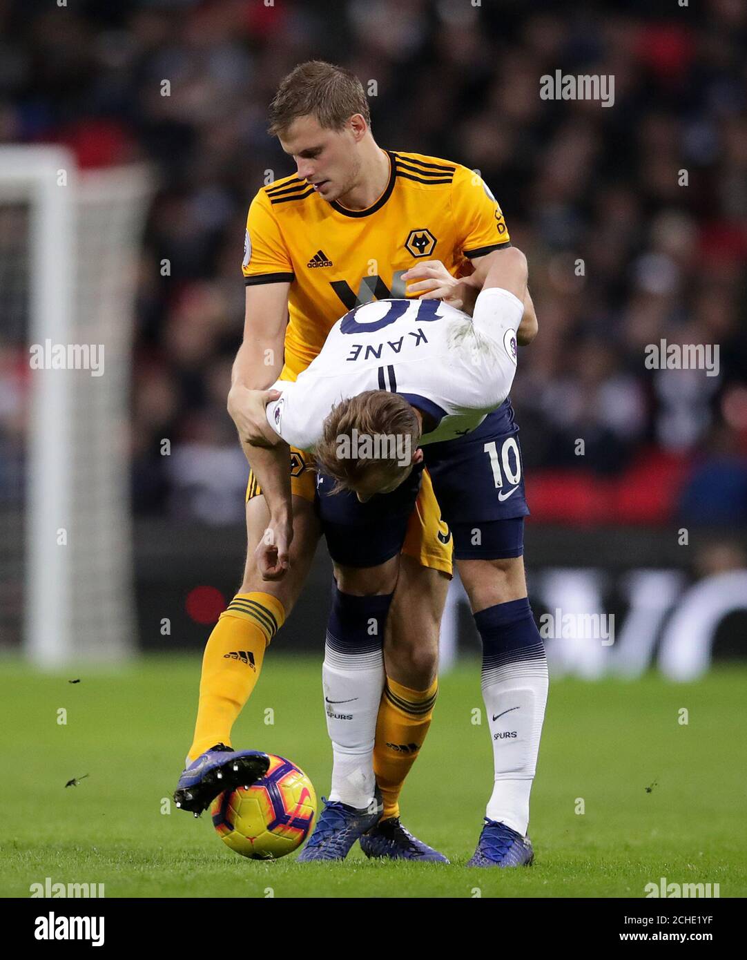 Wolverhampton Wanderers' Ryan Bennett (left) and Tottenham Hotspur's ...