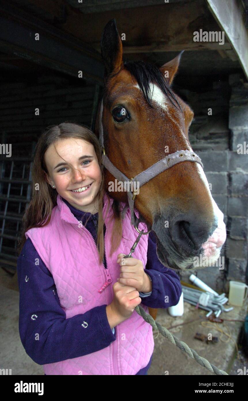 Twelve year old emily evans of tareni gleision farm hi-res stock ...