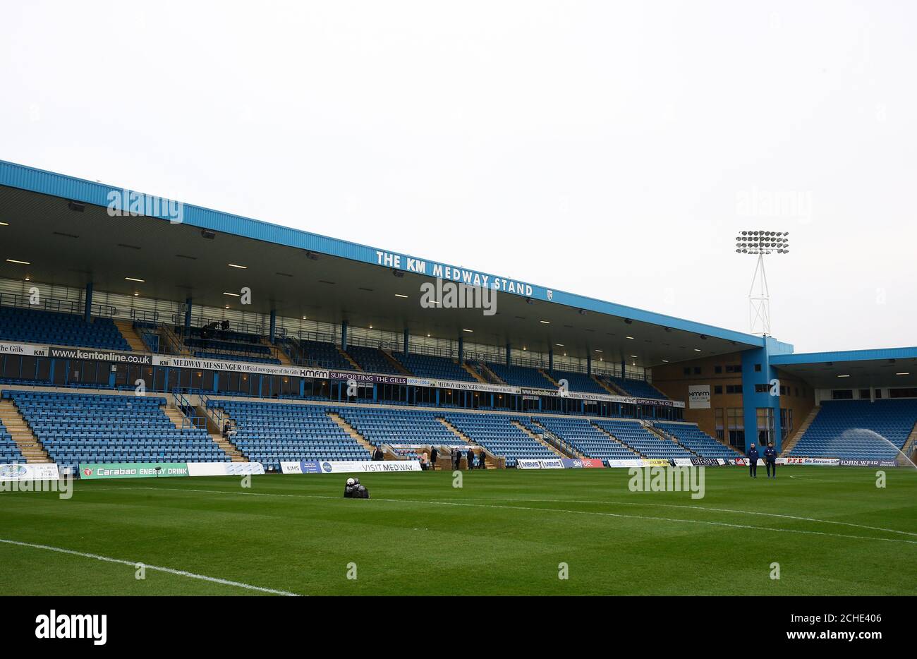A view of The KM Medway Stand before the Emirates FA Cup, third round ...