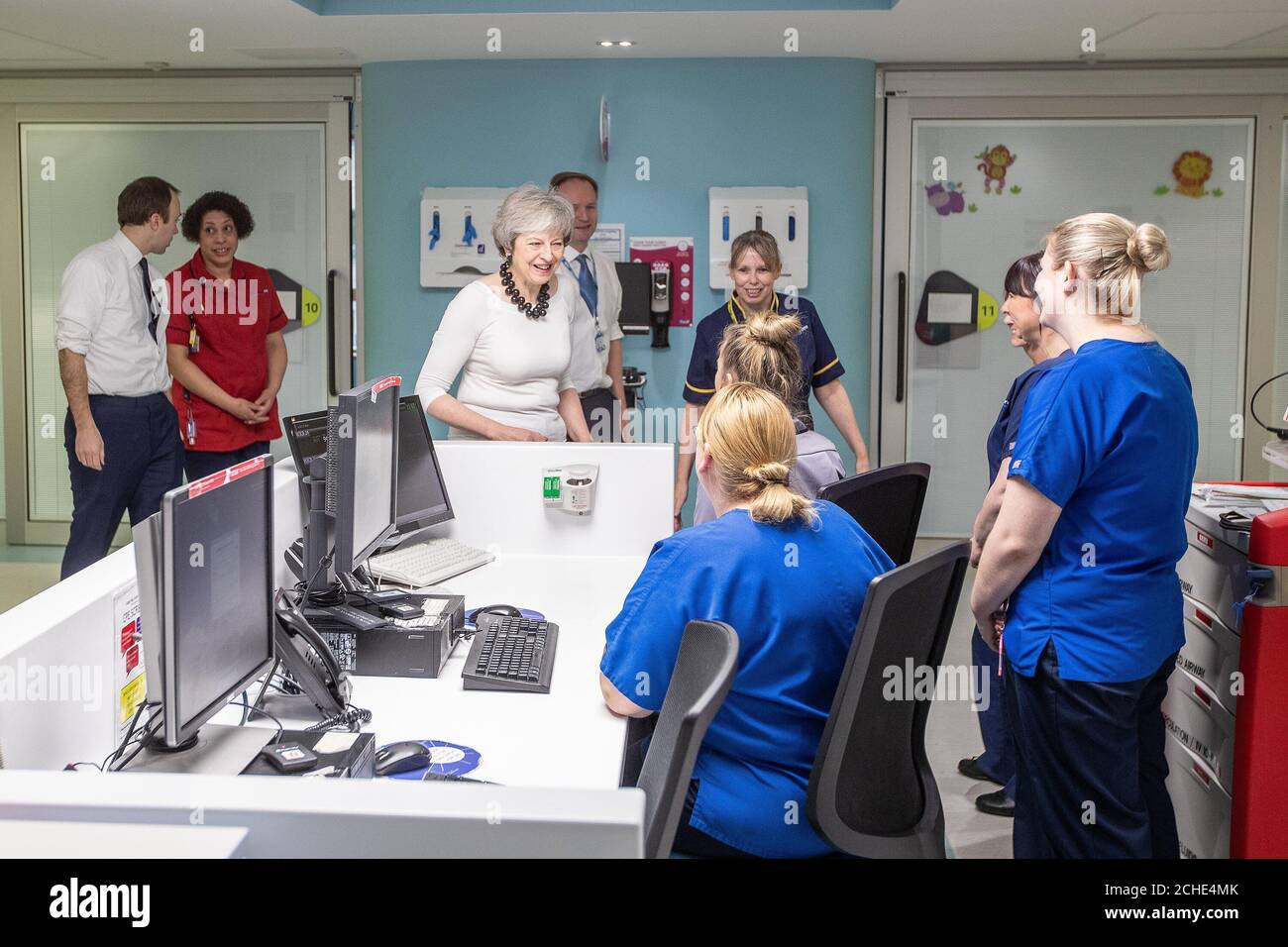 Prime Minister Theresa May visiting the wards at Alder Hey Children's ...