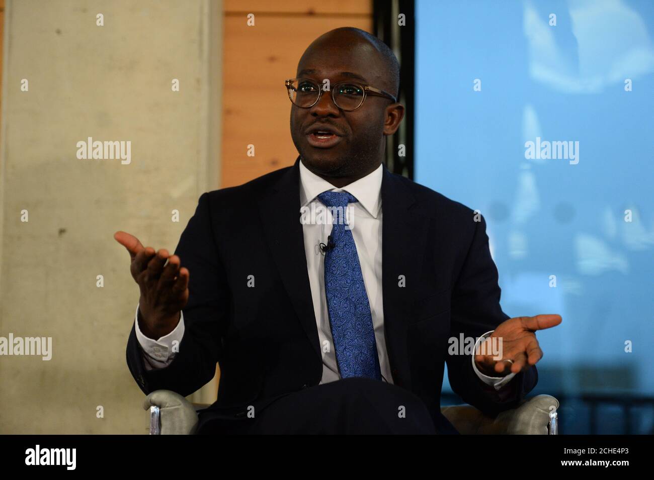 Former universities minister Sam Gyimah speaking during a People's Vote ...