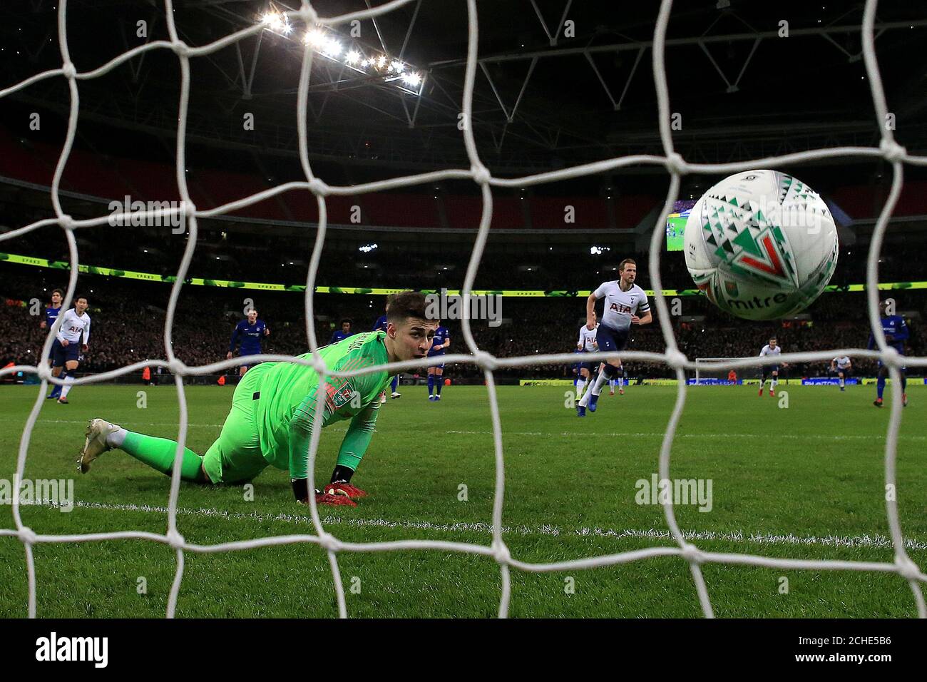 Tottenham Hotspur's Harry Kane scores his side's first goal of the game ...