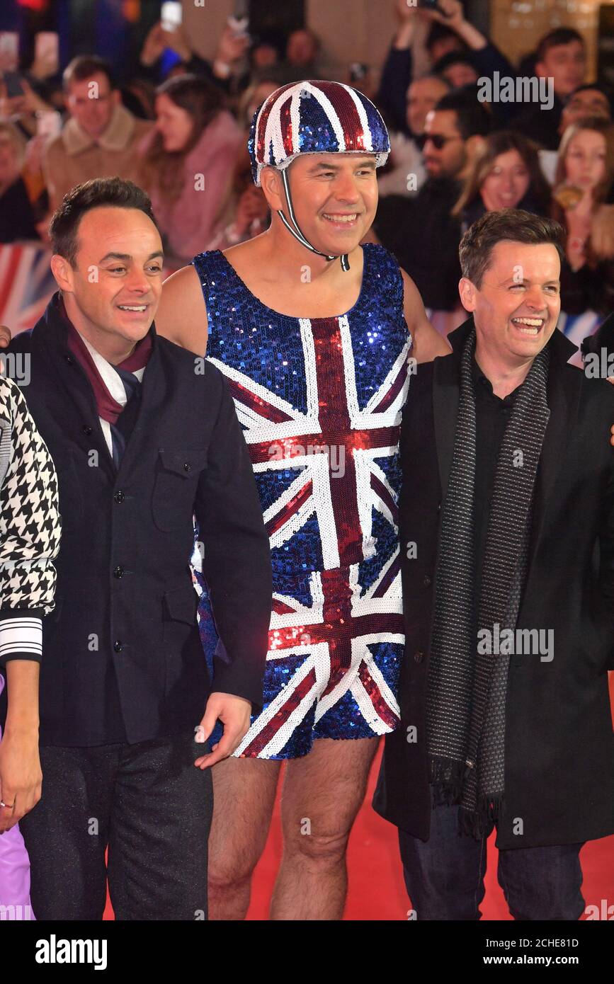(centre) Judge David Walliams with presenters (left) Anthony McPartlin ...