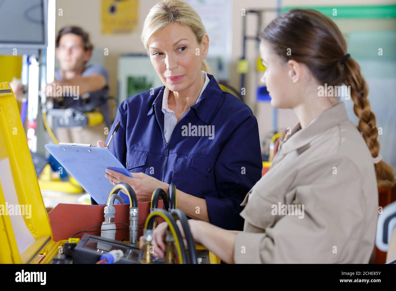 portrait of female engineers mechanics Stock Photo - Alamy