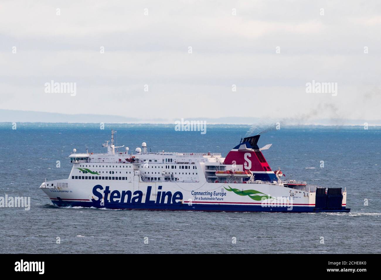 Passenger vessel Stena Superfast VII operated by Stenaline, passes ...