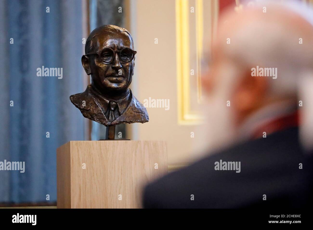 A bust of Frank Foley after being unveiled by Foreign Secretary Jeremy ...