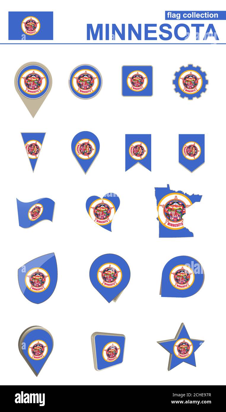 Minnesota Flag Collection. Big set for design. Vector Illustration ...