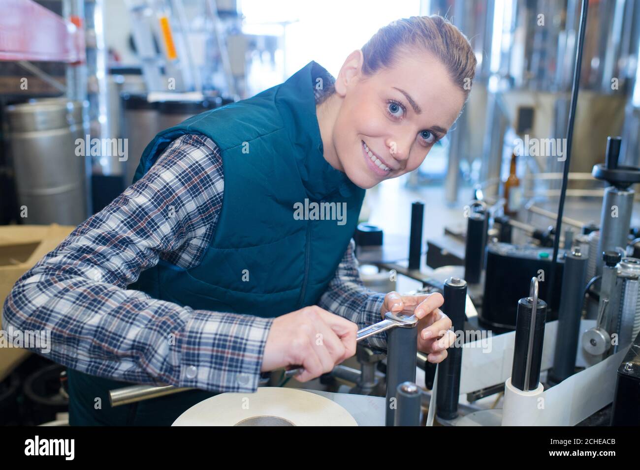 Portrait woman spanner hi-res stock photography and images - Alamy