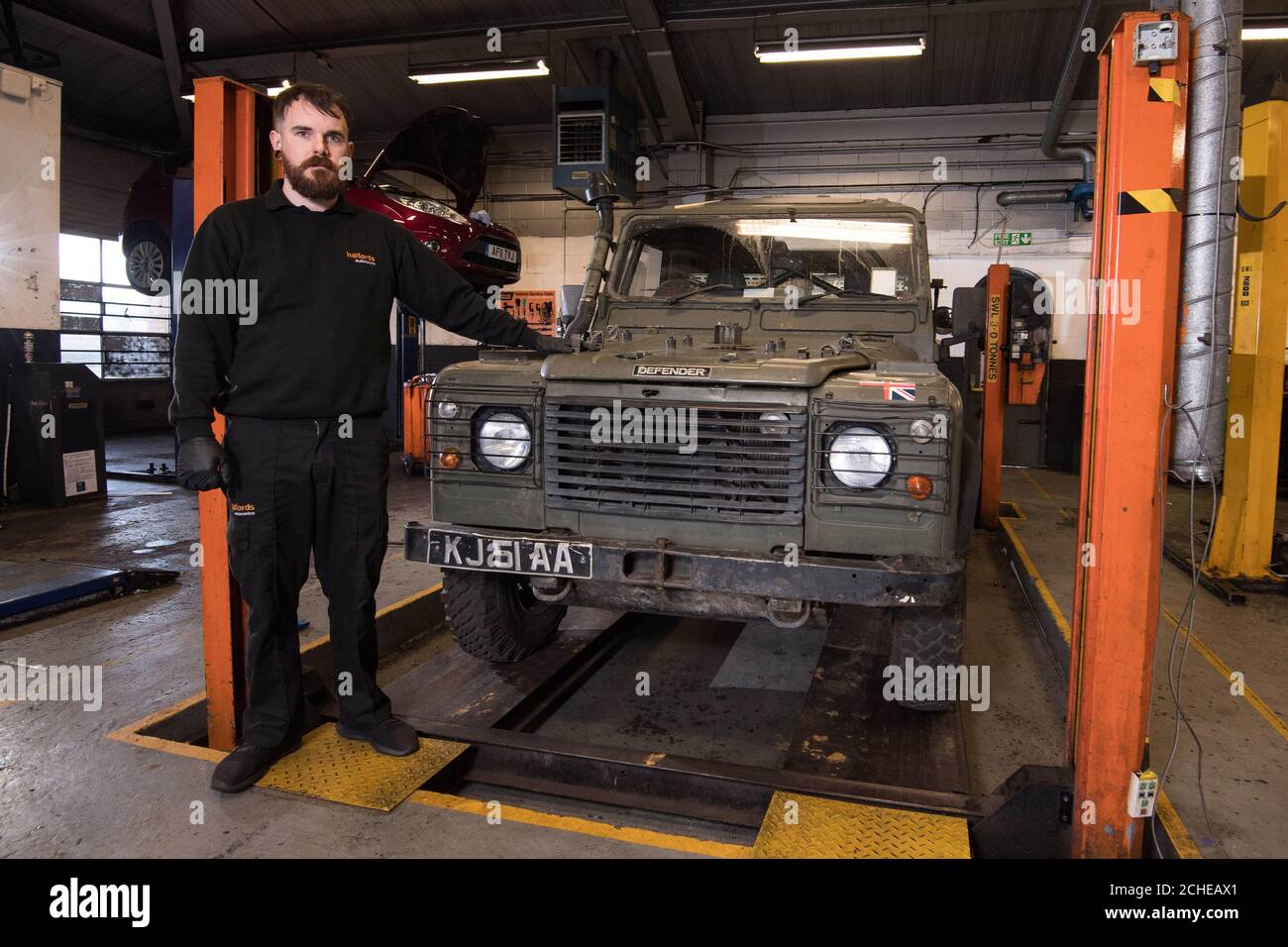 Adam Smith, Halfords Autocentre Manager and former soldier, services an ...