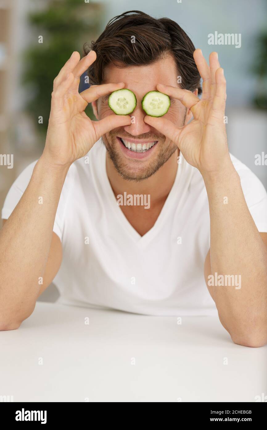 Cucumber eyes man hi-res stock photography and images - Alamy