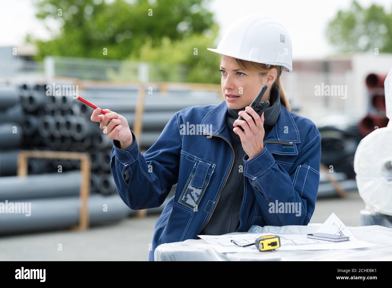 construction product receiver at work Stock Photo - Alamy