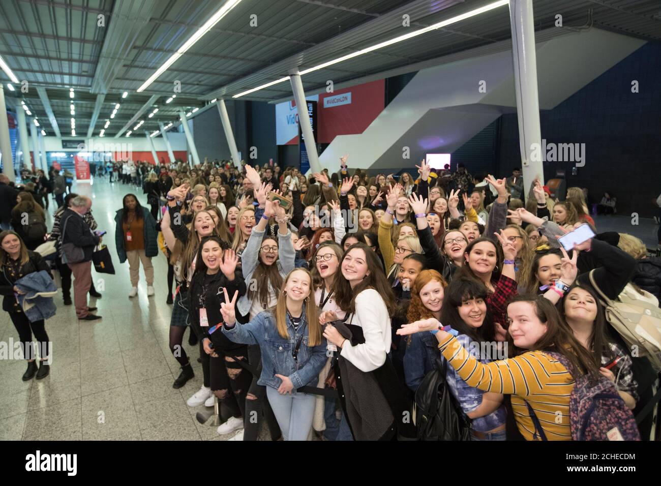 EDITORIAL USE ONLY Guests attend the inaugural VidCon London, the world ...