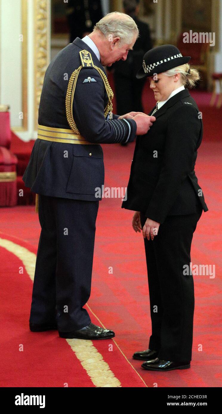 Constable Jessica Bullough is decorated with the Queen's Police Medal ...