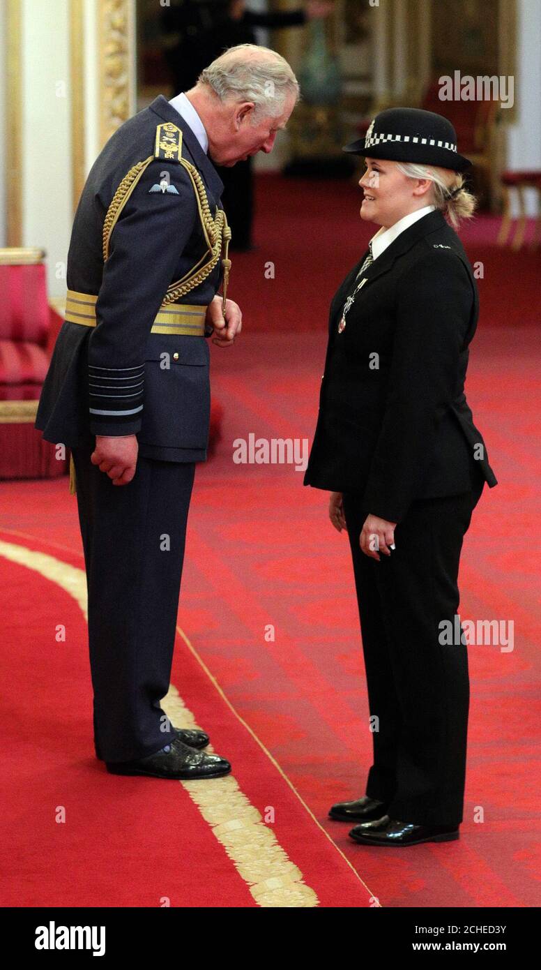 Constable Jessica Bullough is decorated with the Queen's Police Medal ...