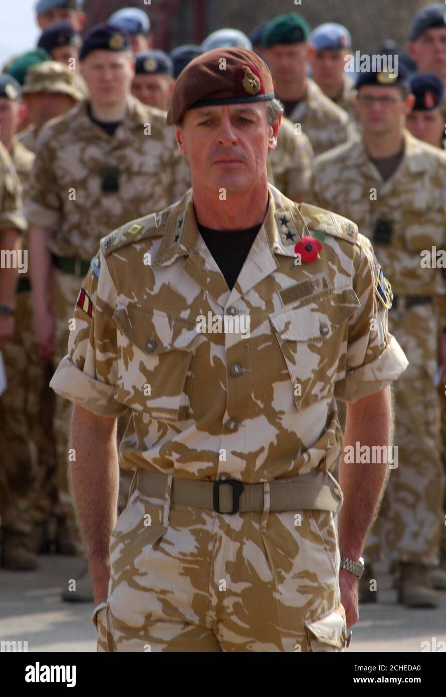 General Officer Commanding, Major General Richard Shirreff observes a ...