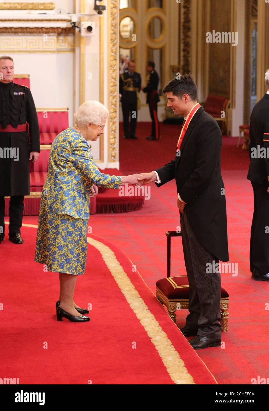 Alastair Cook receives a knighthood for services to cricket from Queen ...