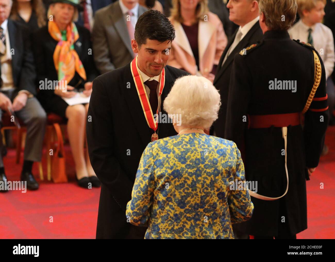 Alastair Cook receives a knighthood for services to cricket from Queen ...