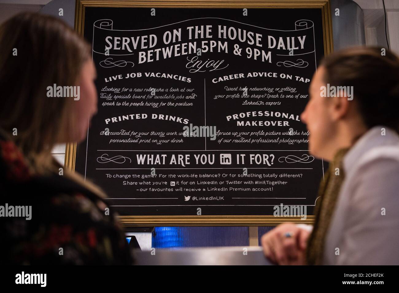 EDITORIAL USE ONLY Job-hunters enjoy an after-work drink at 'The Linked ...
