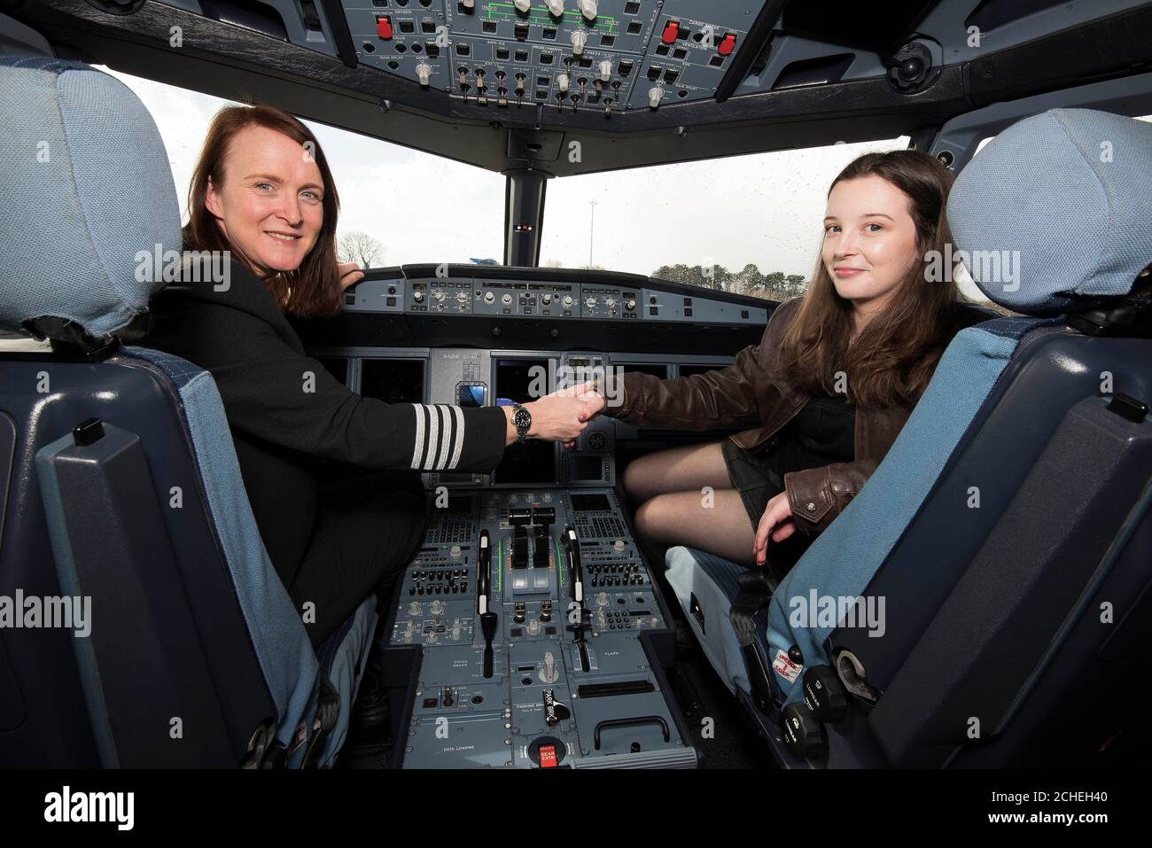 EDITORIAL USE ONLY Britain's youngest licensed pilot, 16-year-old Ellie ...