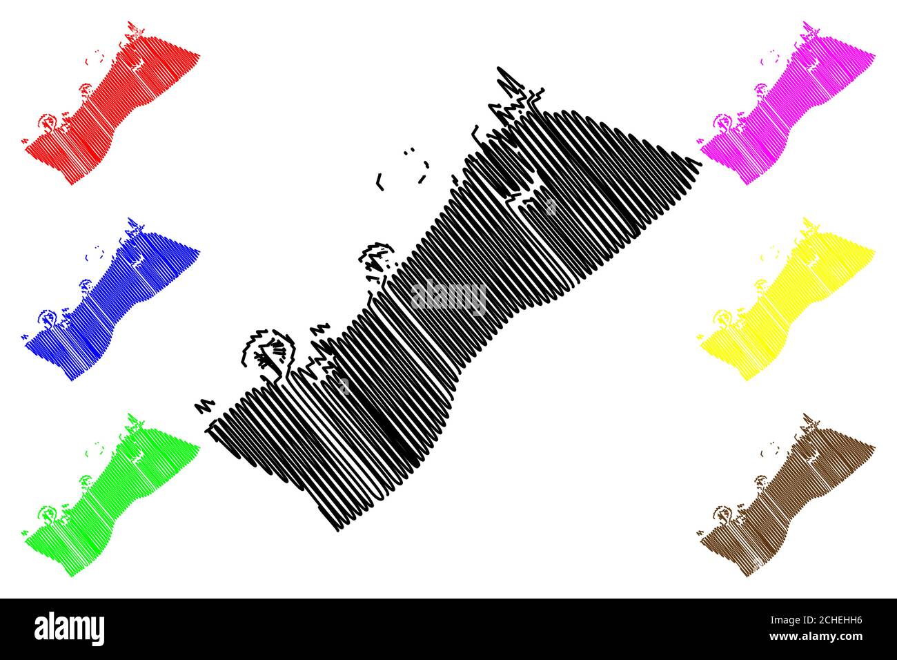 Dubai City (United Arab Emirates, UAE, Emirate of Dubai) map vector ...