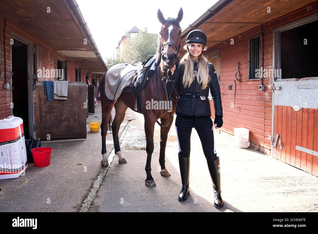 EDITORIAL USE ONLY Vogue Williams, Ladbrokes Racing Ambassador attempts ...