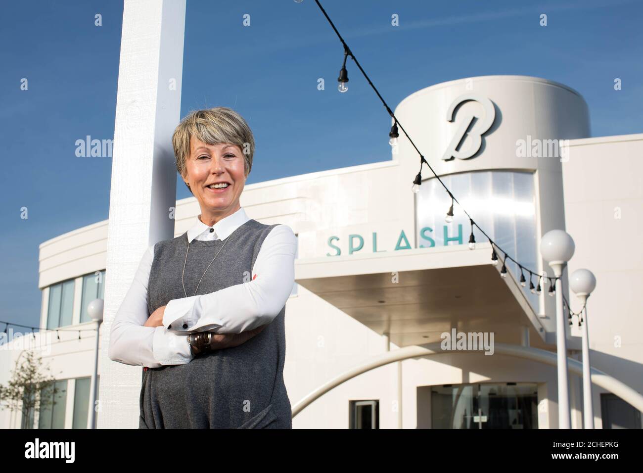 EDITORIAL USE ONLY Jacquie Butlin unveils the new 'Splash' £40m ...