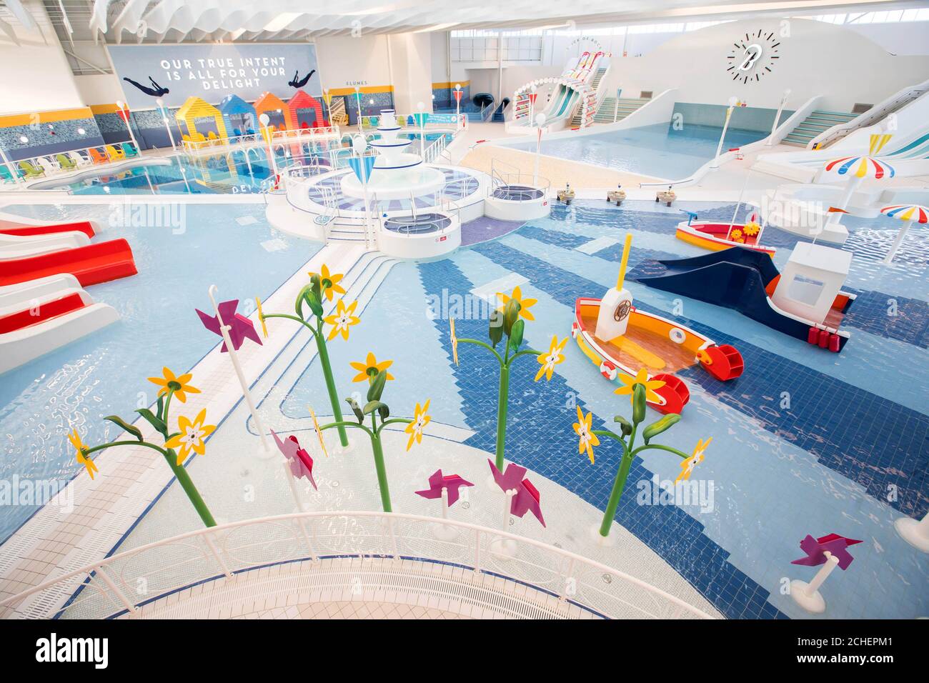 EDITORIAL USE ONLY General views of the new 'Splash' £40m swimming pool ...