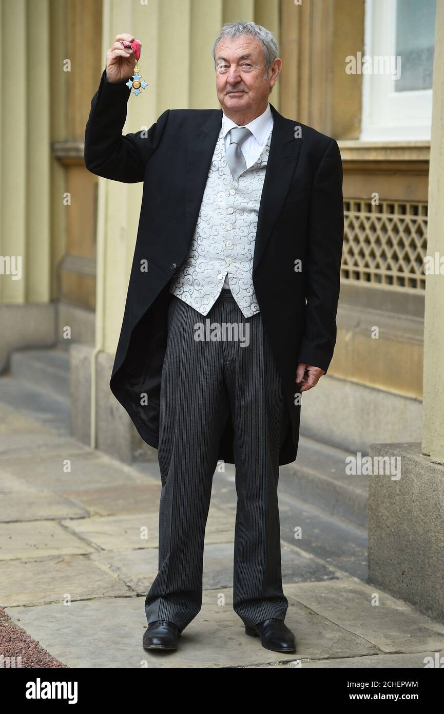 Pink Floyd drummer Nick Mason with his CBE for services to Music after ...