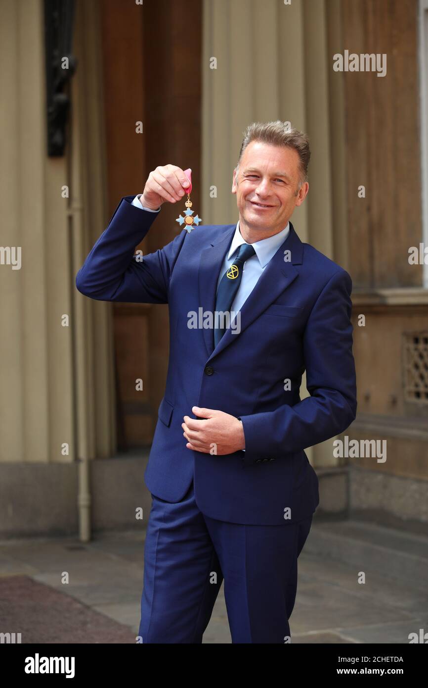 Chris Packham with his CBE following an investiture ceremony at ...