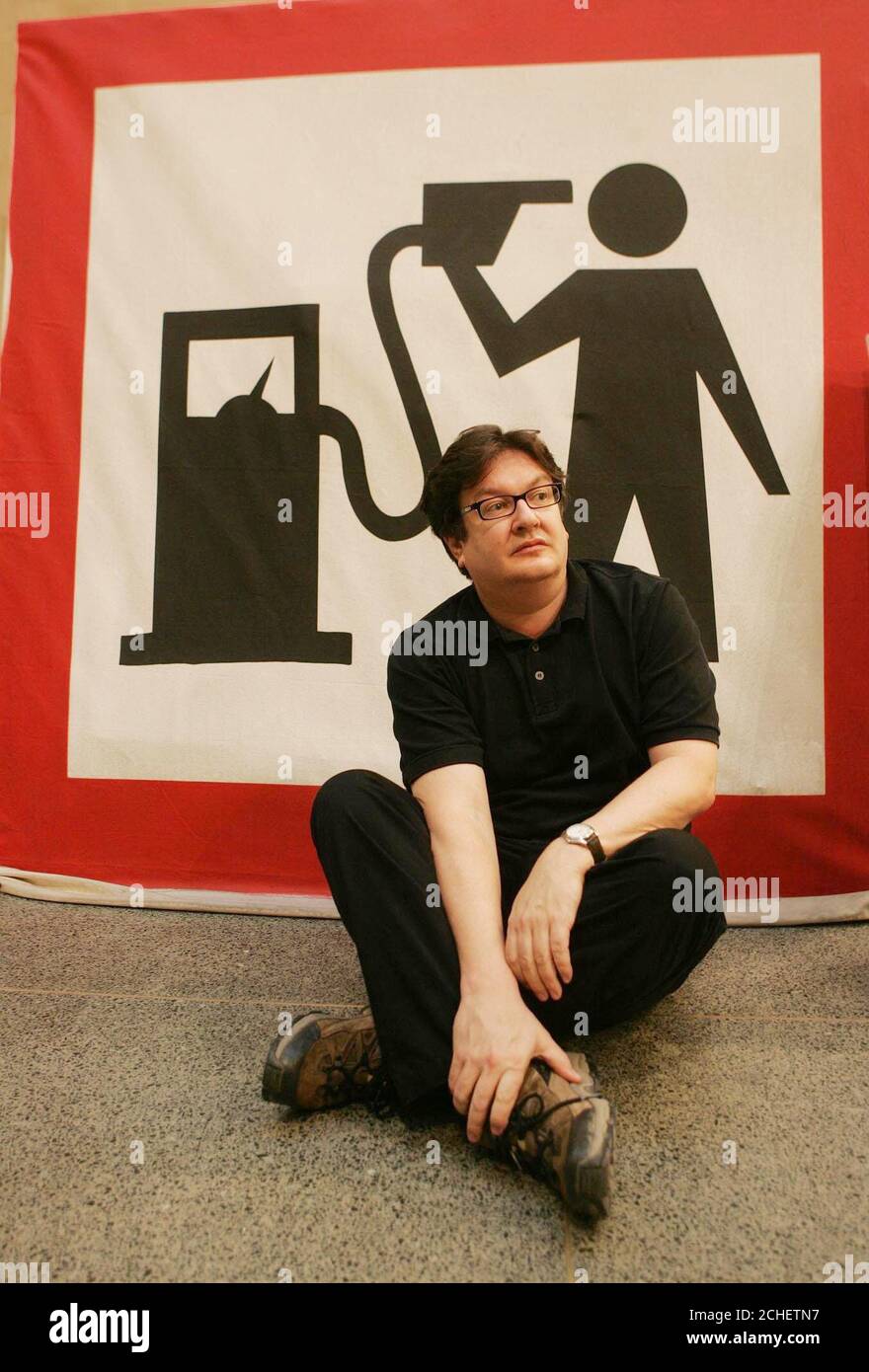 Artist Mark Wallinger at the unveiling of his installation State ...