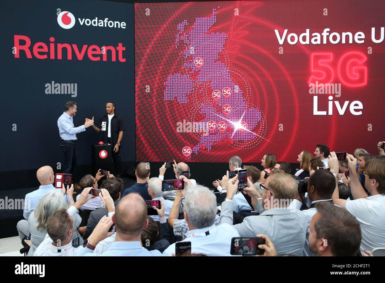 EDITORIAL USE ONLY Nick Jeffrey meets Lewis Hamilton at the official ...