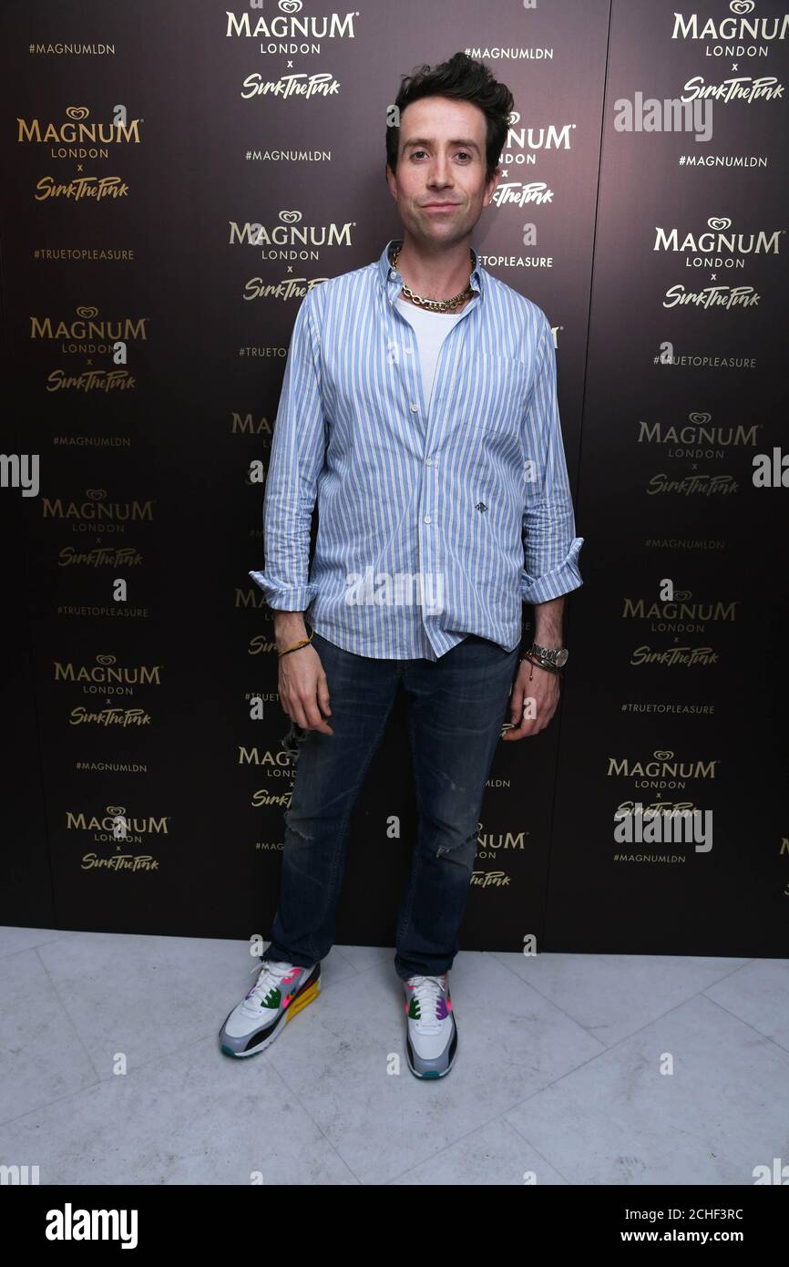 EDITORIAL USE ONLY Nick Grimshaw arrives at the launch of the Magnum ...