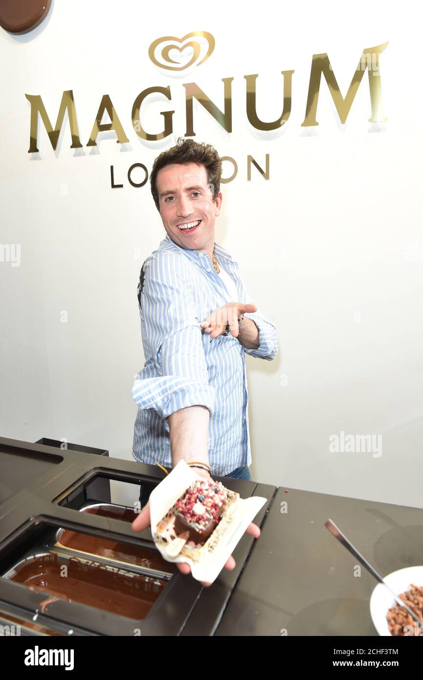 EDITORIAL USE ONLY Nick Grimshaw makes his very own personalised Magnum ...