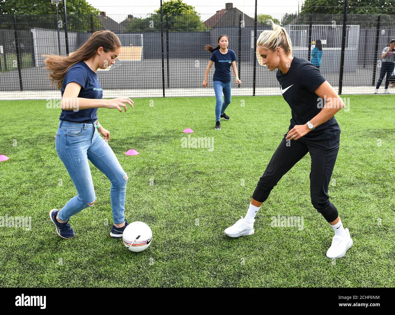 EDITORIAL USE ONLY England Captain Steph Houghton with Fiona Eagleson ...