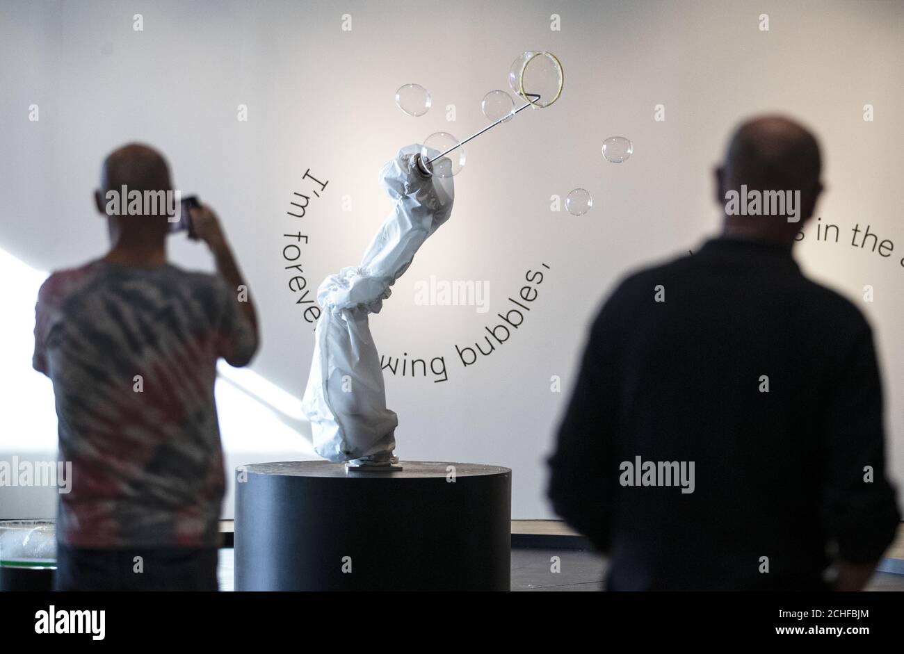 A bubble-making robot called Soap Opera on display at the V&A Dundee ...
