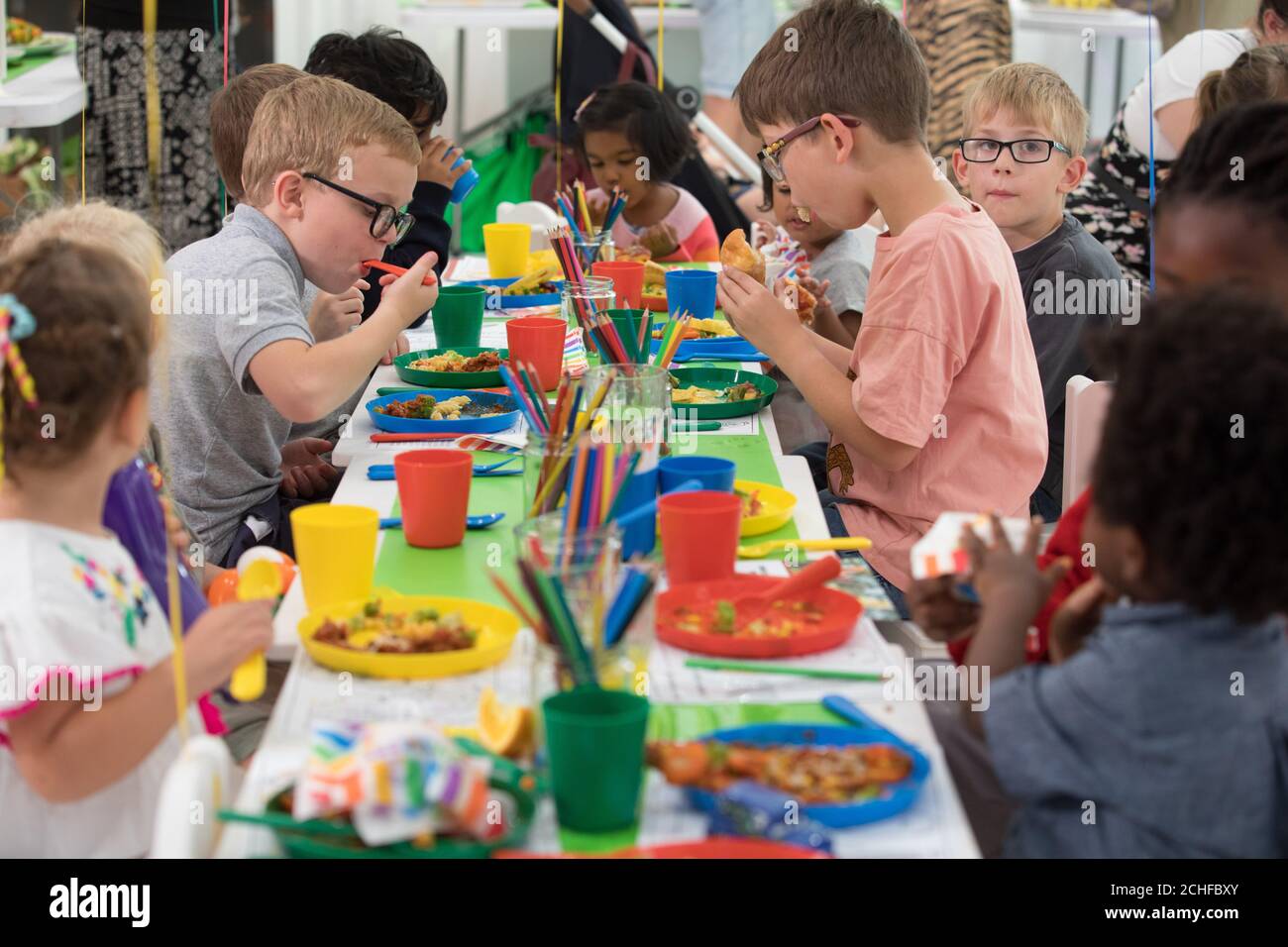 EDITORIAL USE ONLY Children dine at First Plates, which is a childrenÕs ...
