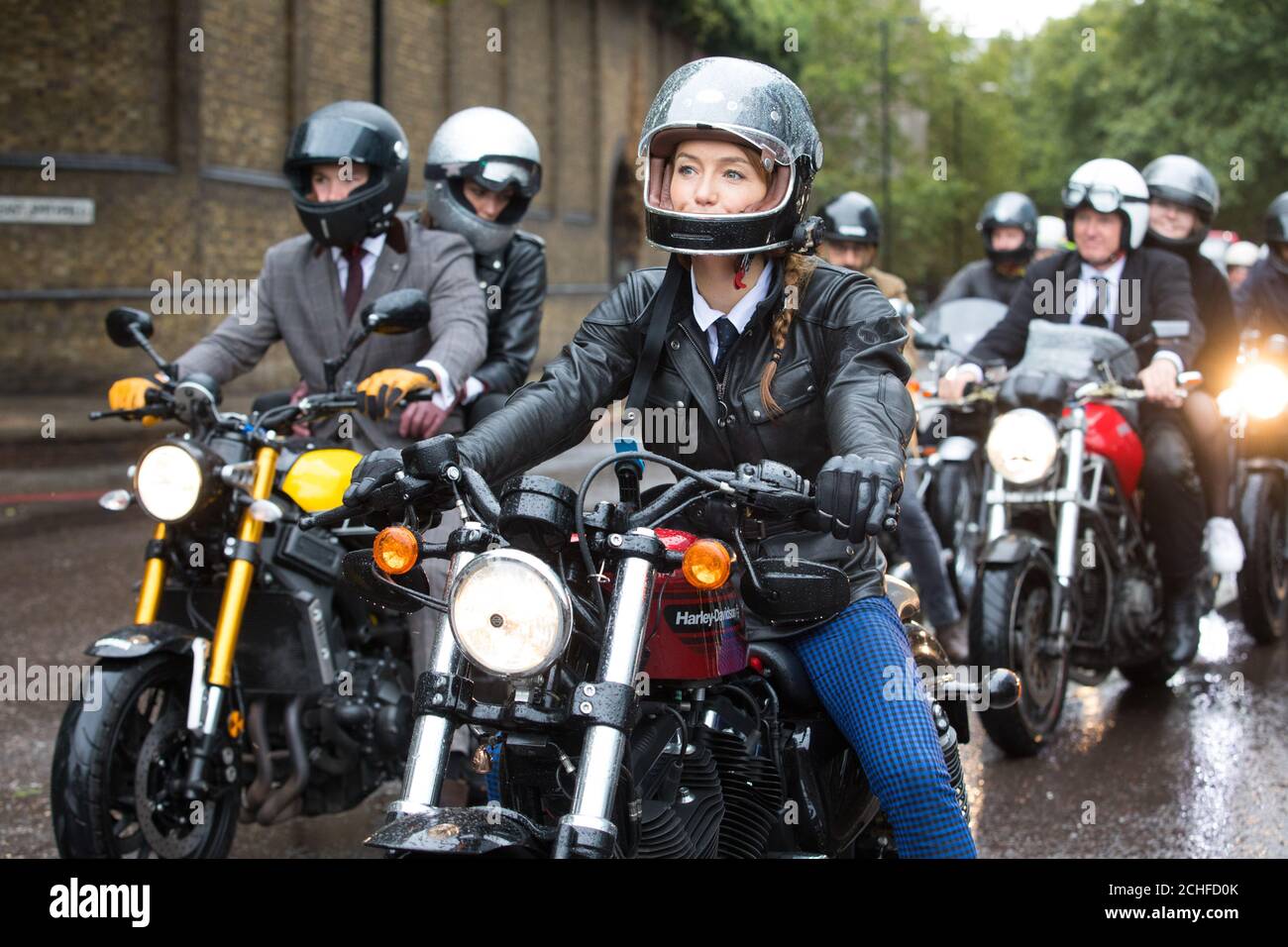 EDITORIAL USE ONLY Riders in central London during the Distinguished ...
