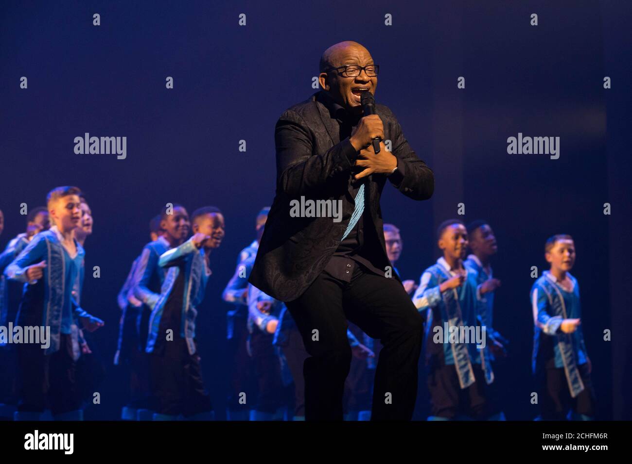 EDITORIAL USE ONLY Disney's The Lion King composer Lebo M took to the stage with members of the ...