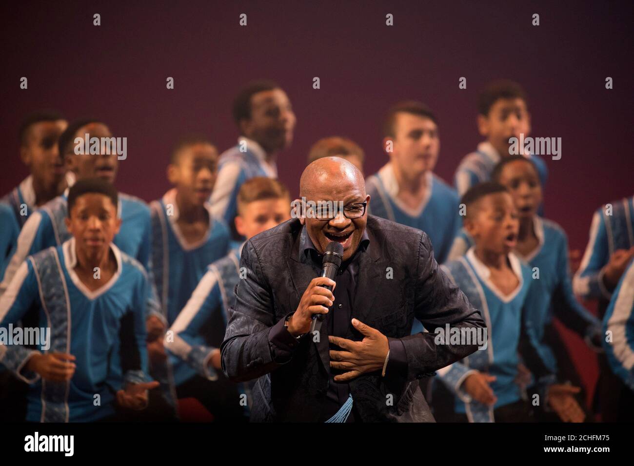 EDITORIAL USE ONLY Disney's The Lion King composer Lebo M took to the stage with members of the ...