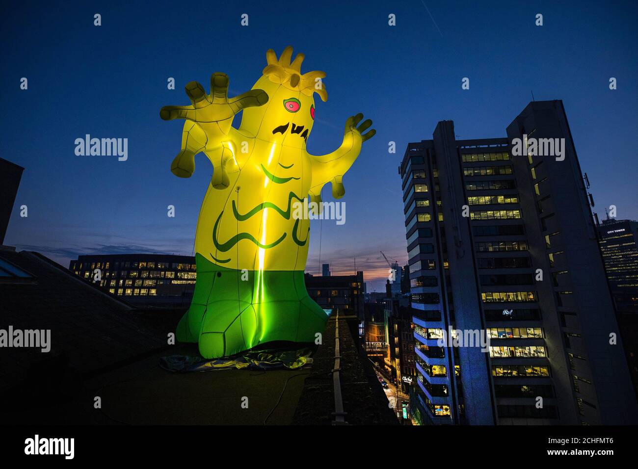 EDITORIAL USE ONLY A giant monster inflatable, created by artists ...