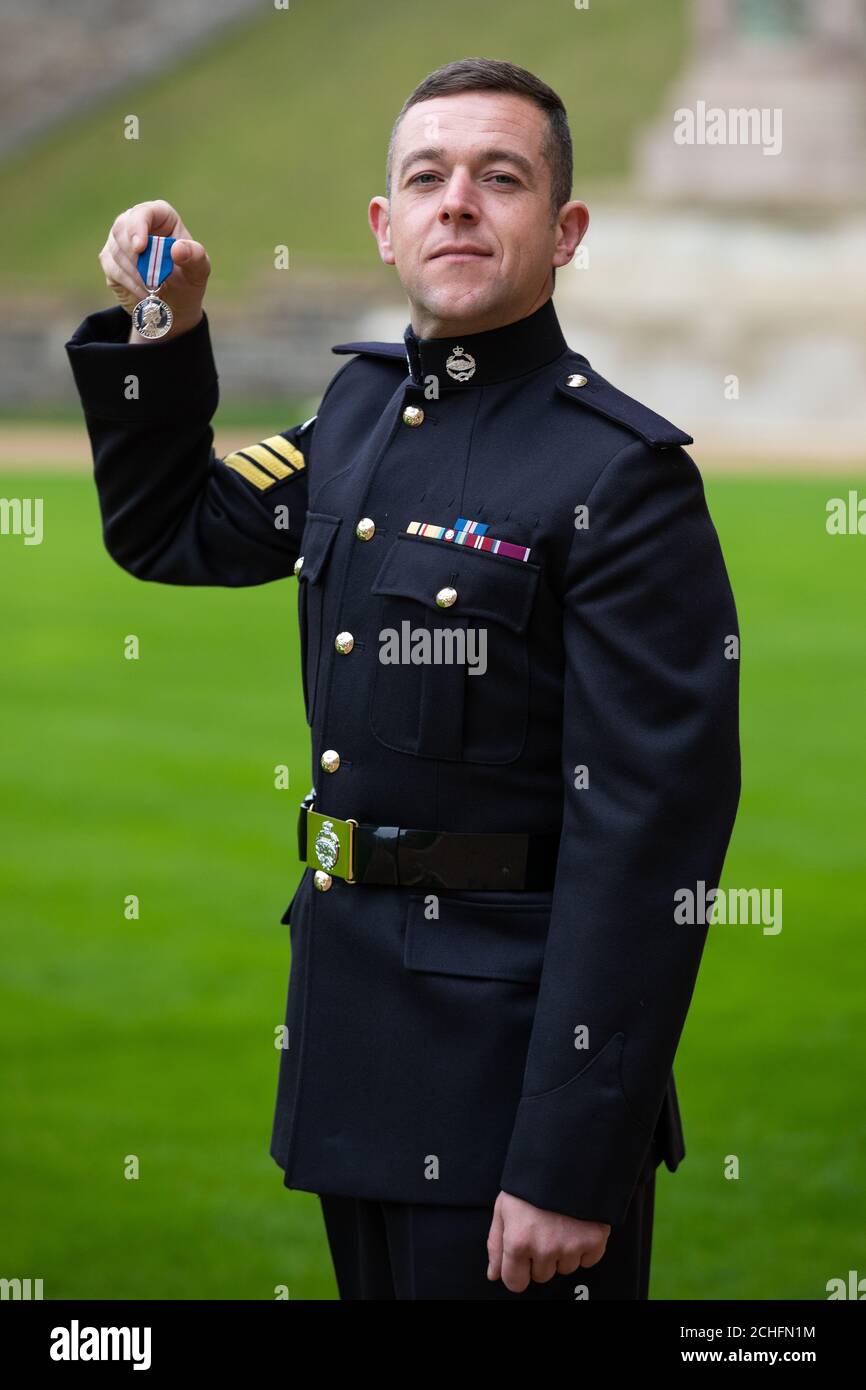 Staff Sergant Stuart Griffiths, Royal Tank Regiment, with his Queen's ...