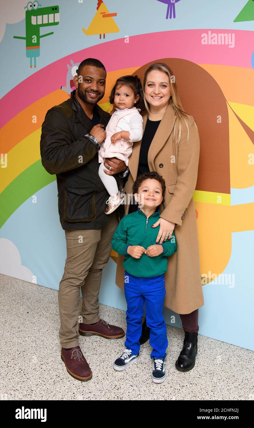 EDITORIAL USE ONLY JB Gill and Chloe Tangney with their children attend ...
