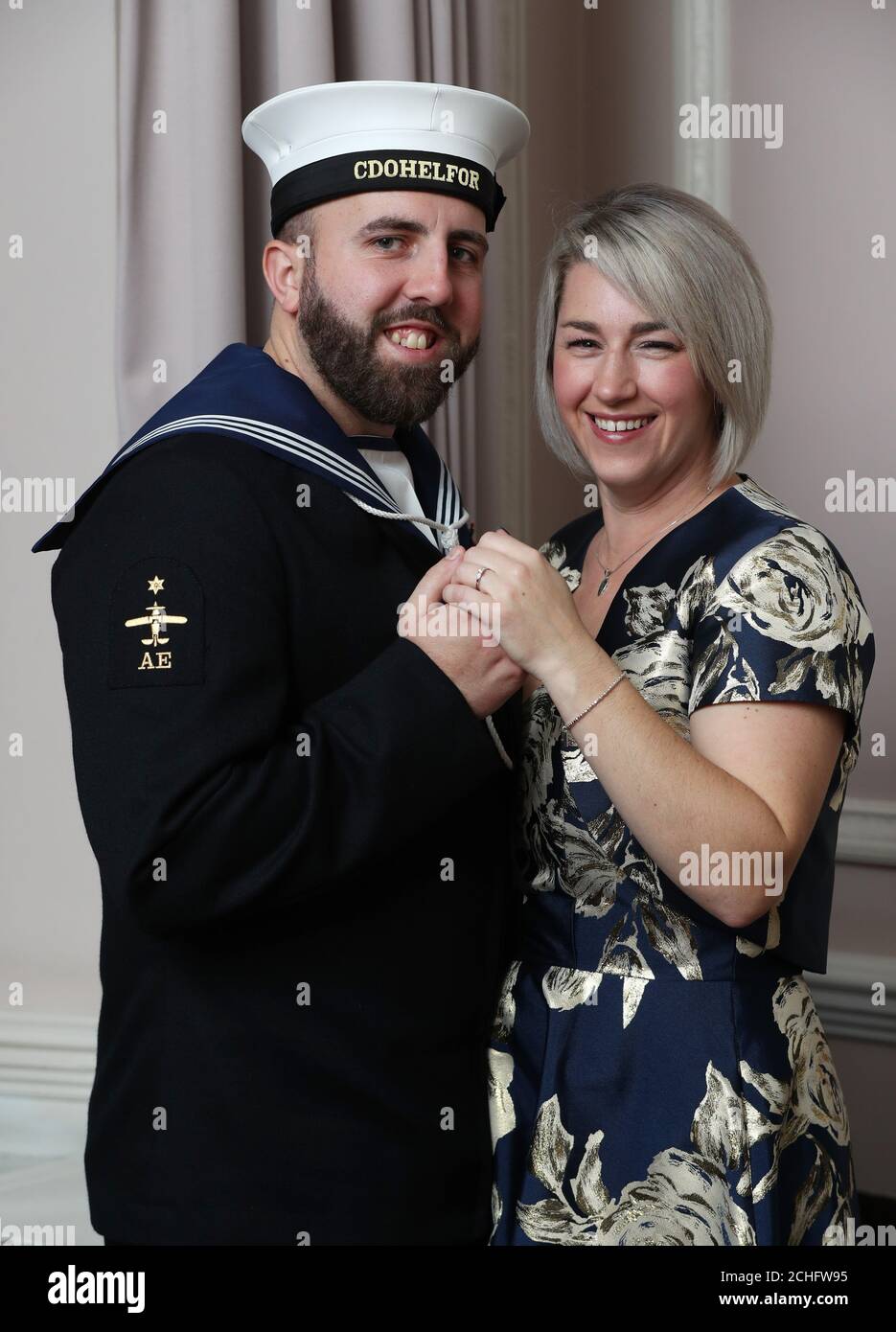 Mbe and his fiancze adele thomasson at the stafford hotel hi-res stock ...
