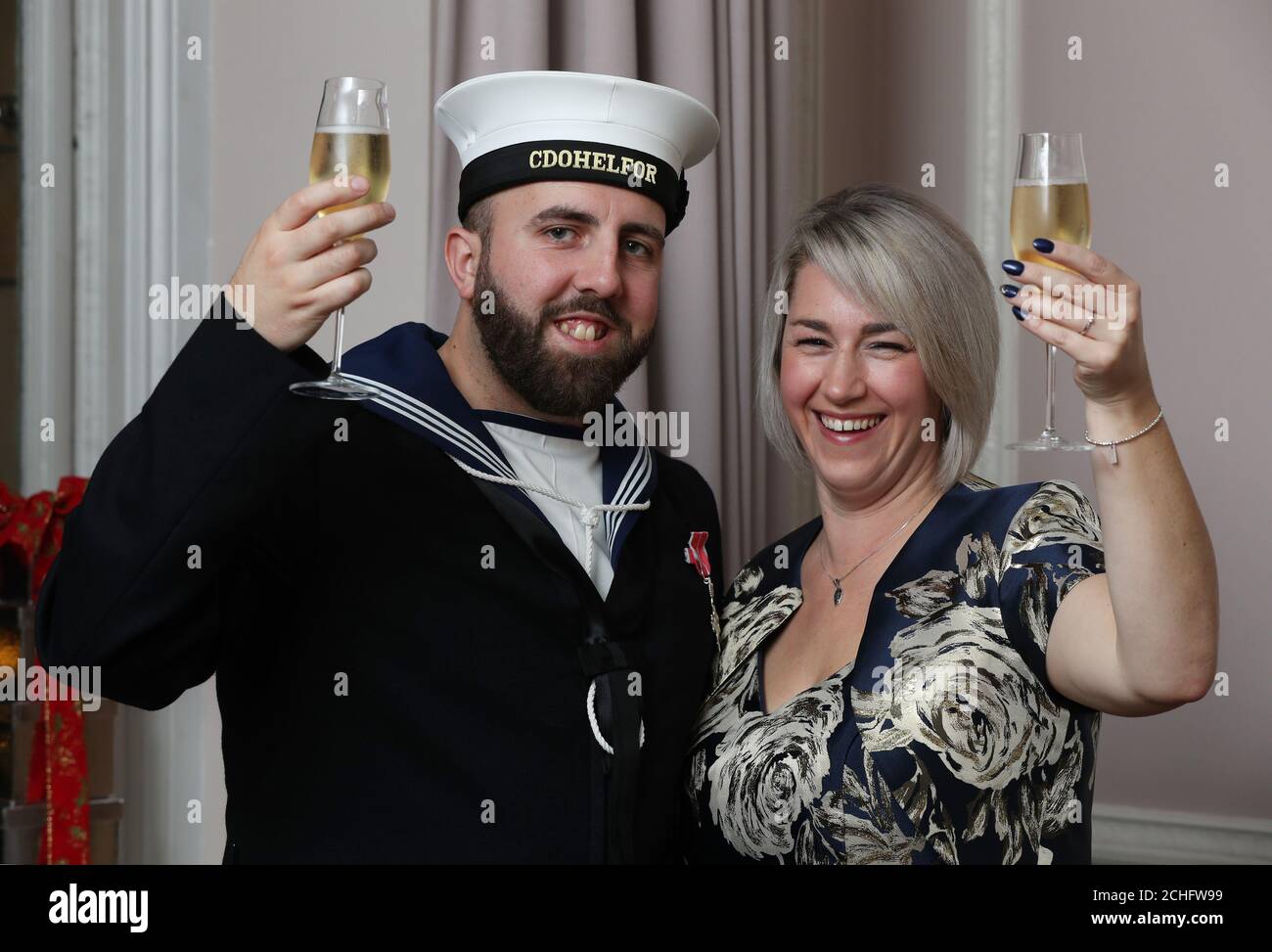 Mbe and his fiancze adele thomasson at the stafford hotel hi-res stock ...