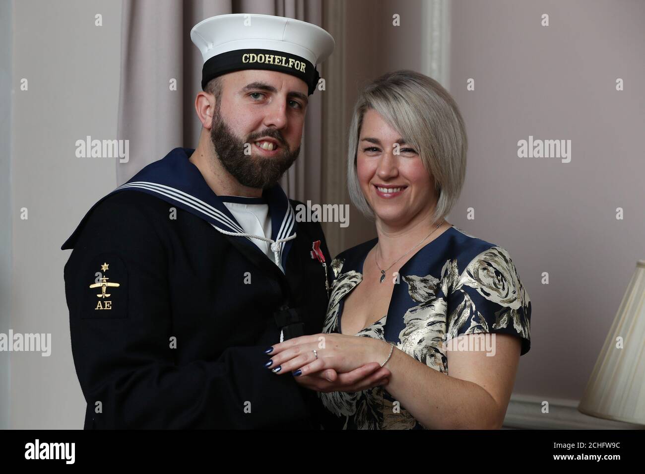 Mbe and his fiancze adele thomasson at the stafford hotel hi-res stock ...