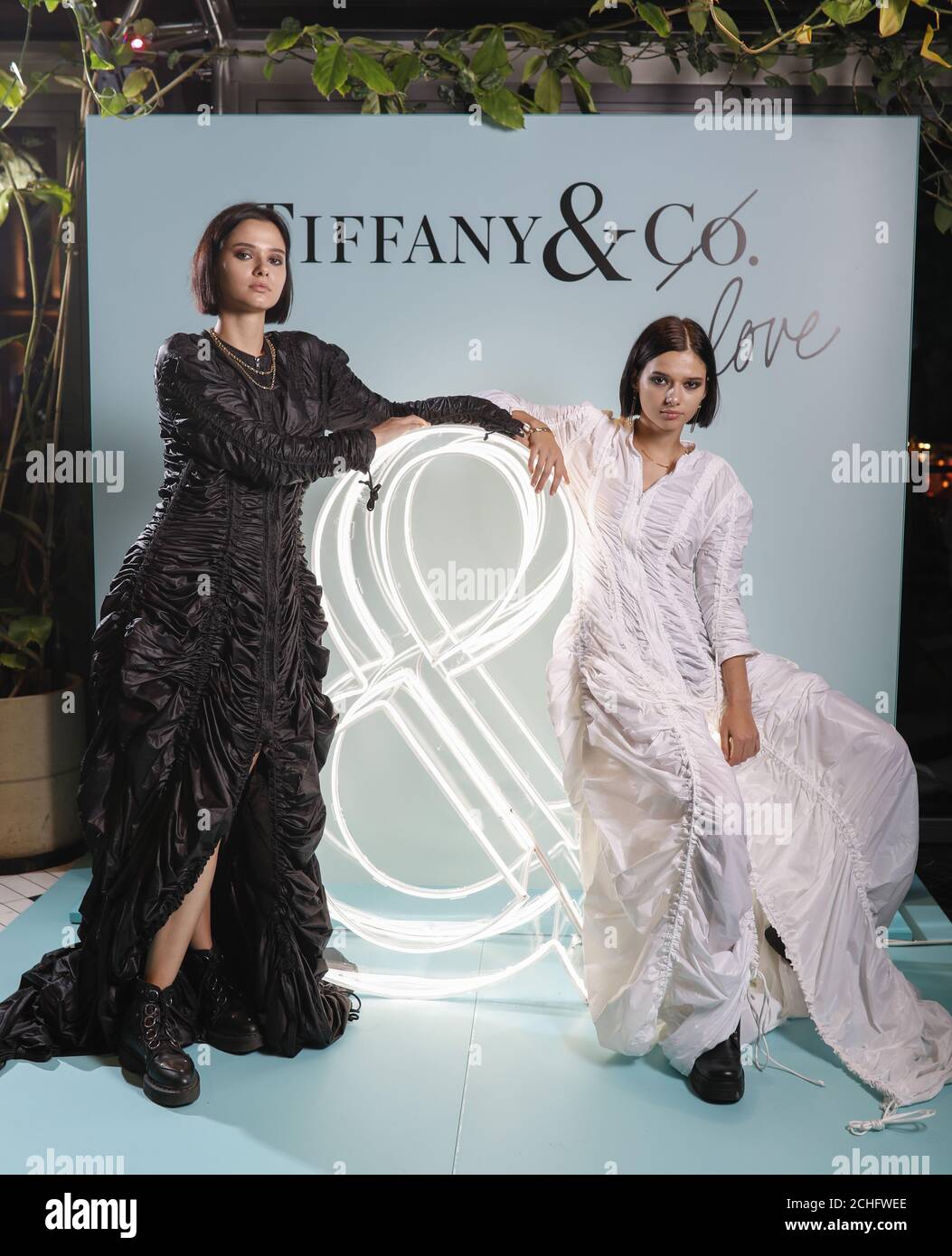 The Bloom Twins, Anna (left) and Sofia Kuprienko attend the launch of ...