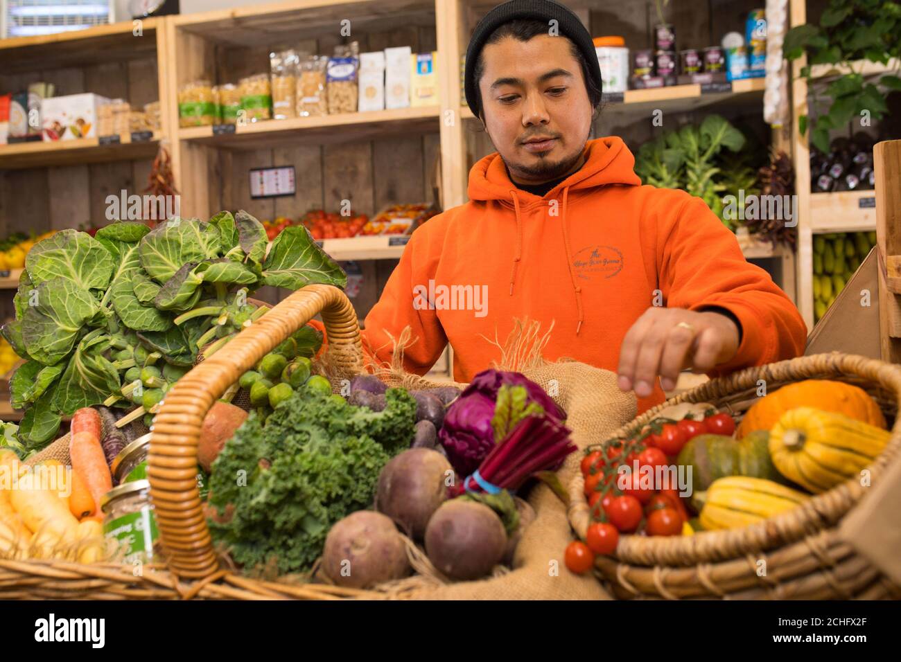 EDITORIAL USE ONLY Bardan Pradhan, owner of Village Greengrocers ??? a ...